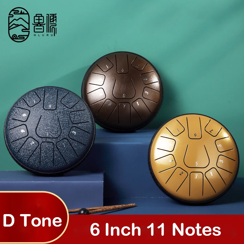 HLURU-Glucophone-Steel-Tongue-Drum-6-Inch-11-Notes-D-Tones-Ethereal ...