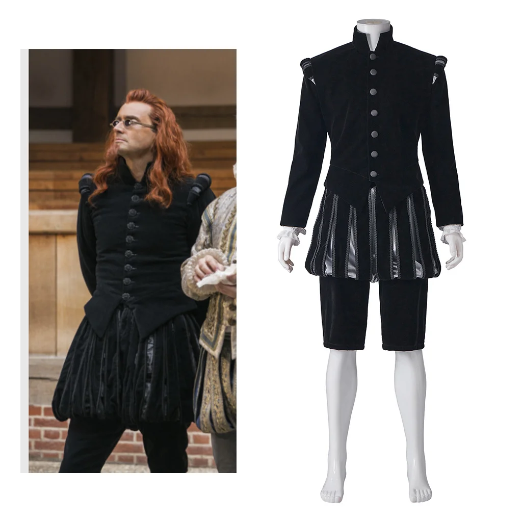 Good-Cos-Omens-Devil-Crowley-Cosplay-Costume-Tudor-Black-Uniform-Full ...