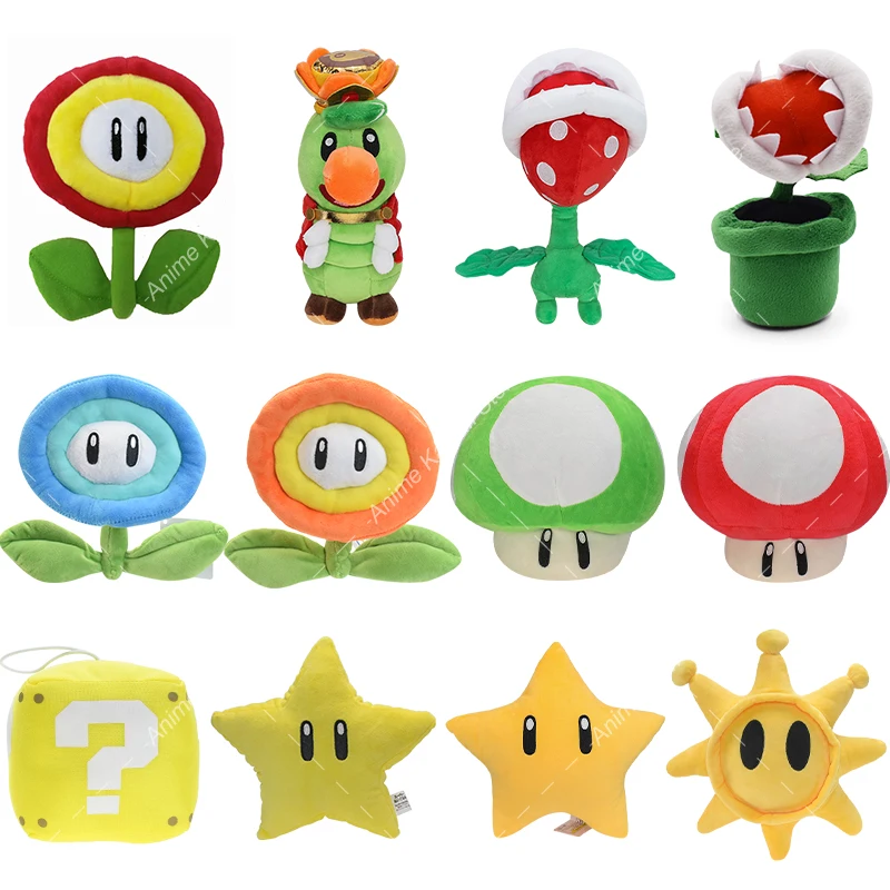 Game-Mario-Props-Plush-Toys-Piranha-Plants-Ice-Fire-Flower-Mushroom ...