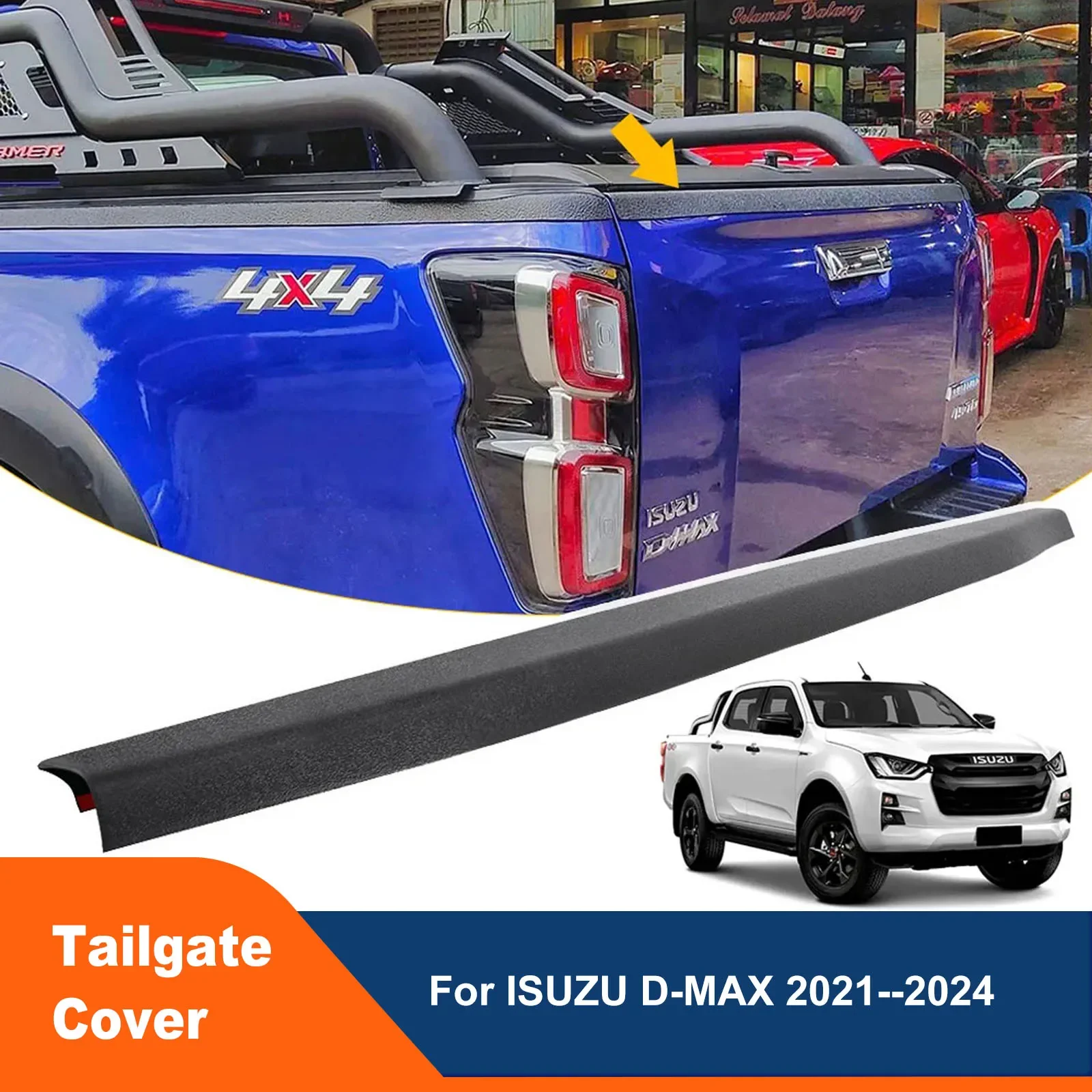 Matte Black Rear Gate Protector Trim Tailgate Cover for ISUZU D-MAX ...