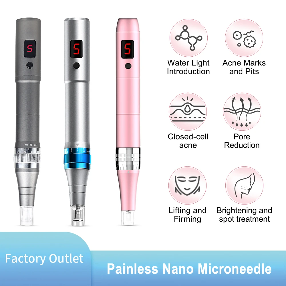 Derma Pen Rolling Nano Microneedling Pen Bayonet Cartridge Needle ...