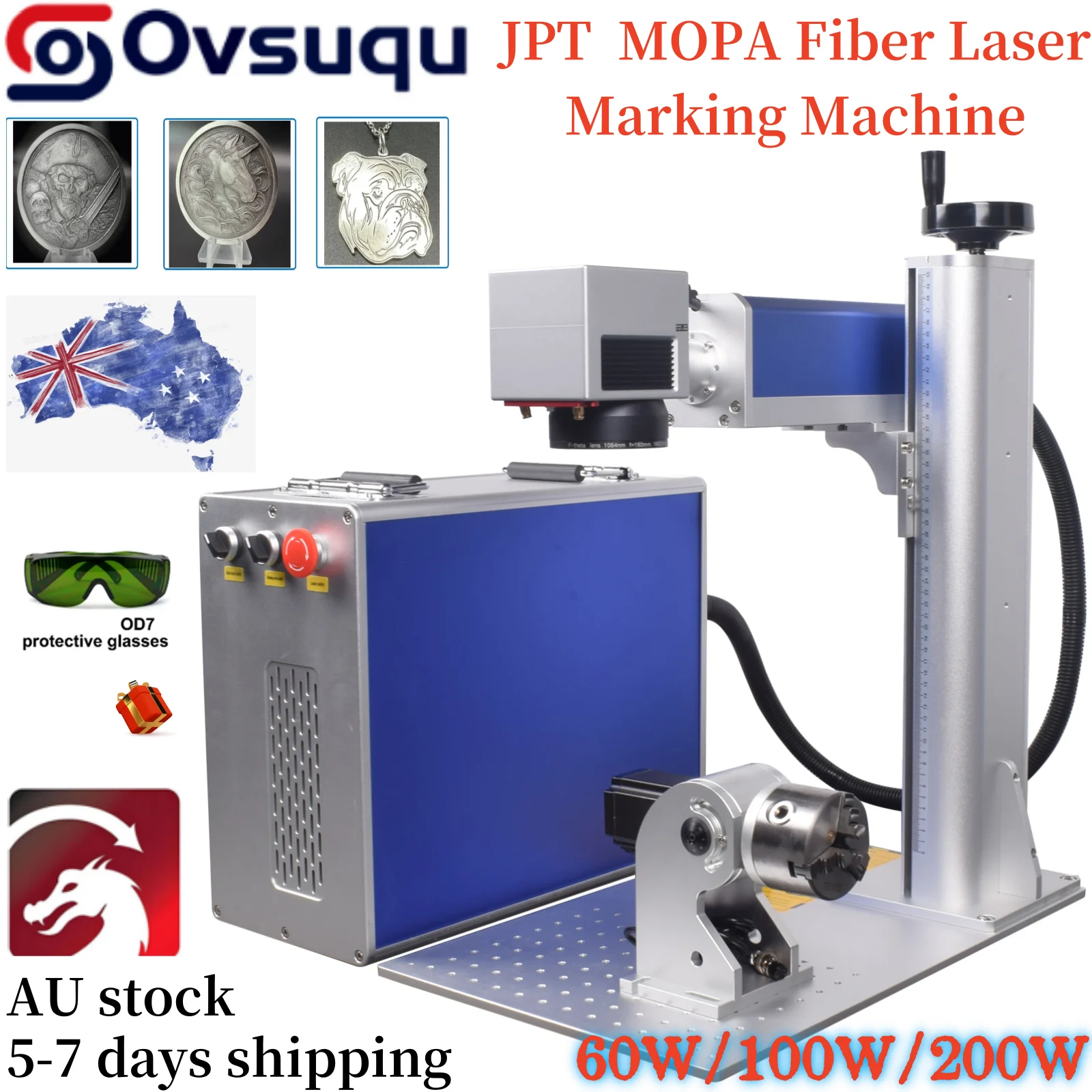 [AU stock] JPT MOPA E2 60W/100W/200W Air-cooled Portable Fiber Laser ...