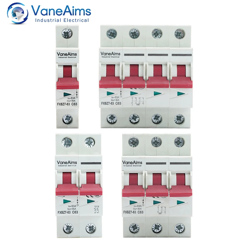 VaneAims interruptor Solar PV de protección contra sobrecarga, disyuntor de 1P, 2P, 3P, 4P CC, 6 ...