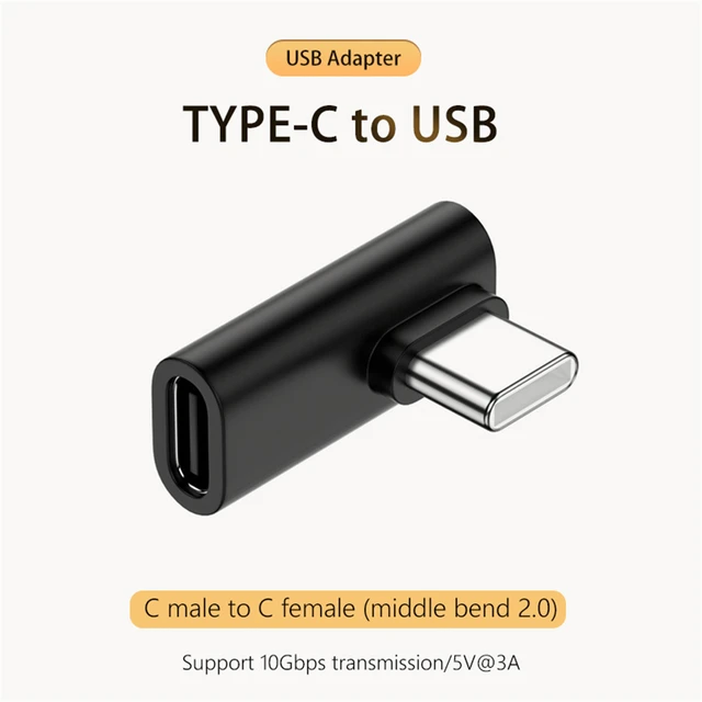 90/180度エルボアダプター,usb c to usbコンバーター,アダプター,Androidコンピューター,電話,タブレット用のU字型 ...
