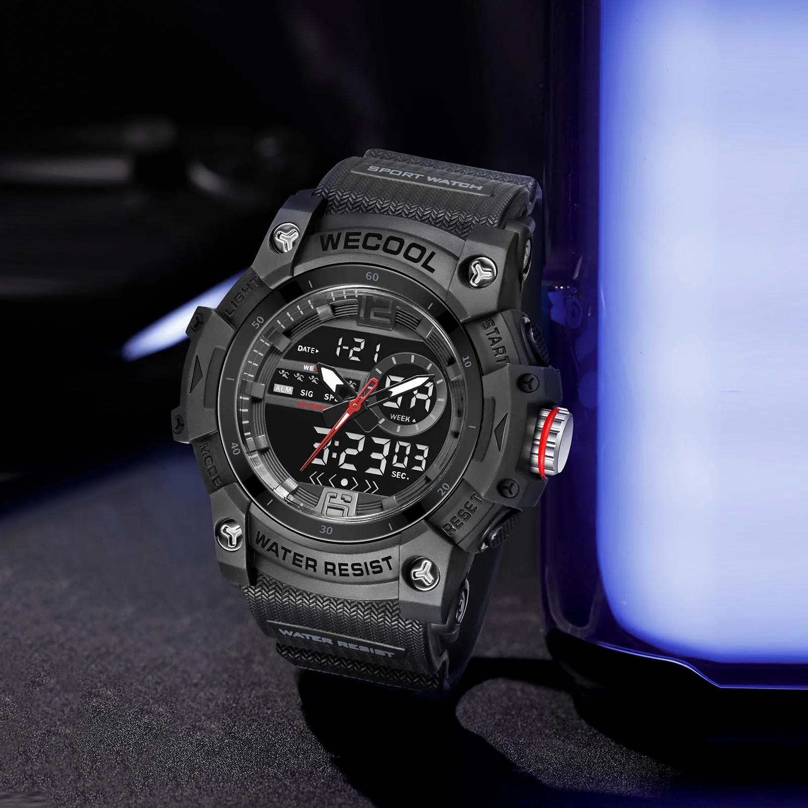 WECOOL Brand Dual Display W-819 50M Waterproof Back Light Alarm Clock ...