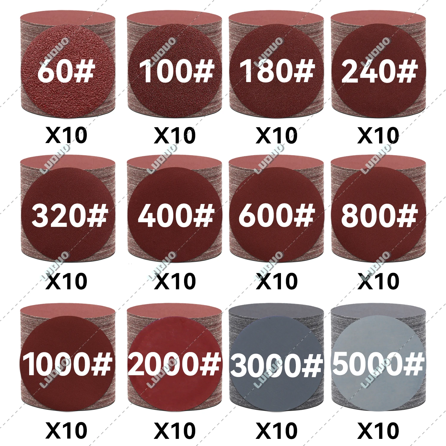 60PCS-Sandpaper-Set-For-Sanding-Discs-Hook-Loop-Sand-Paper-Round-Disk ...
