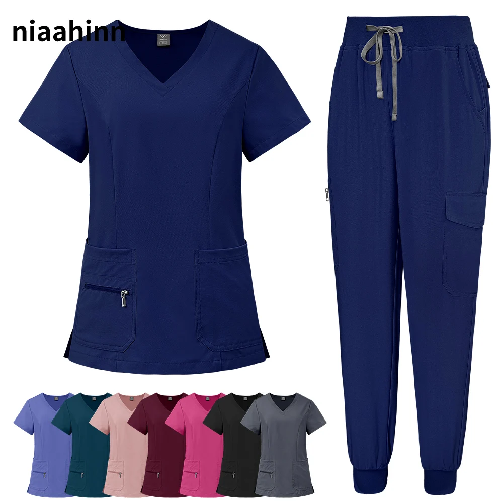 Niaahinn-uniforme médico de enfermera de manga corta, ropa de trabajo ...