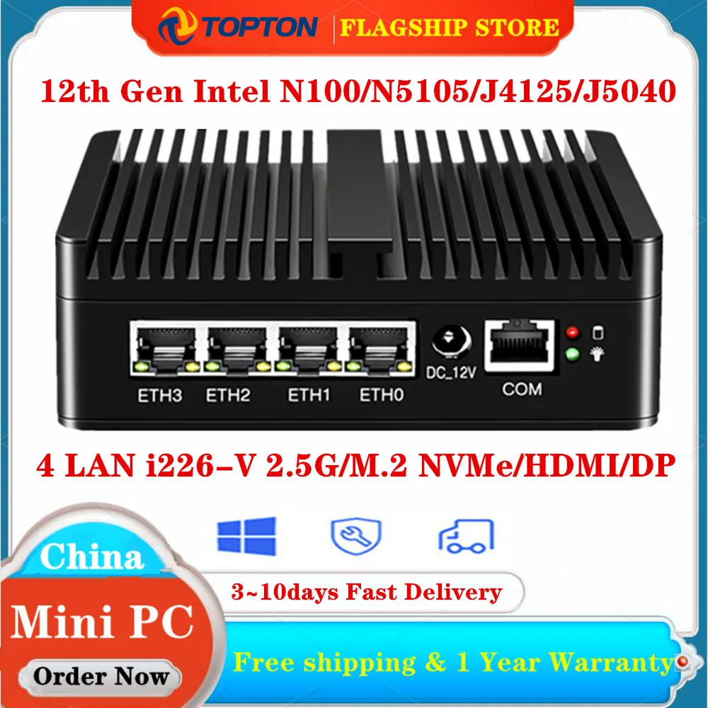 4-LAN-i226-V-2-5G-12th-Gen-Intel-N100-Mini-PC-Firewall-Router-N5105 ...
