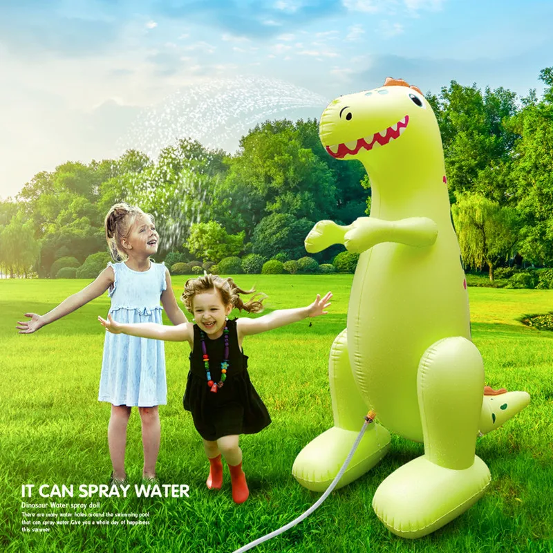 Summer Water Spray Dinosaur Inflatable Water Toy Kids Family Cartoon ...