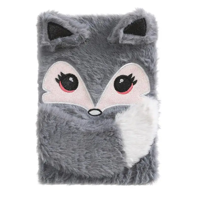 Kawaii Rabbit Foxes Plush Notebook Anime Cartoon Girls Portable Pocket ...