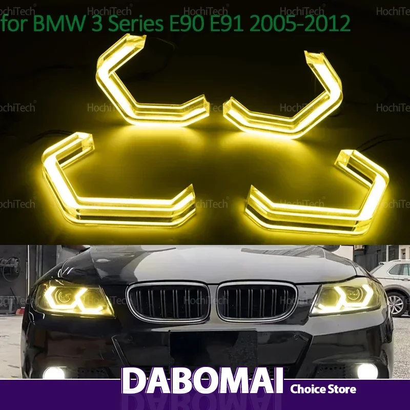 LED Crystal Angel Eyes Ring M4 Style DRL DTM Shape Light White Lemon ...