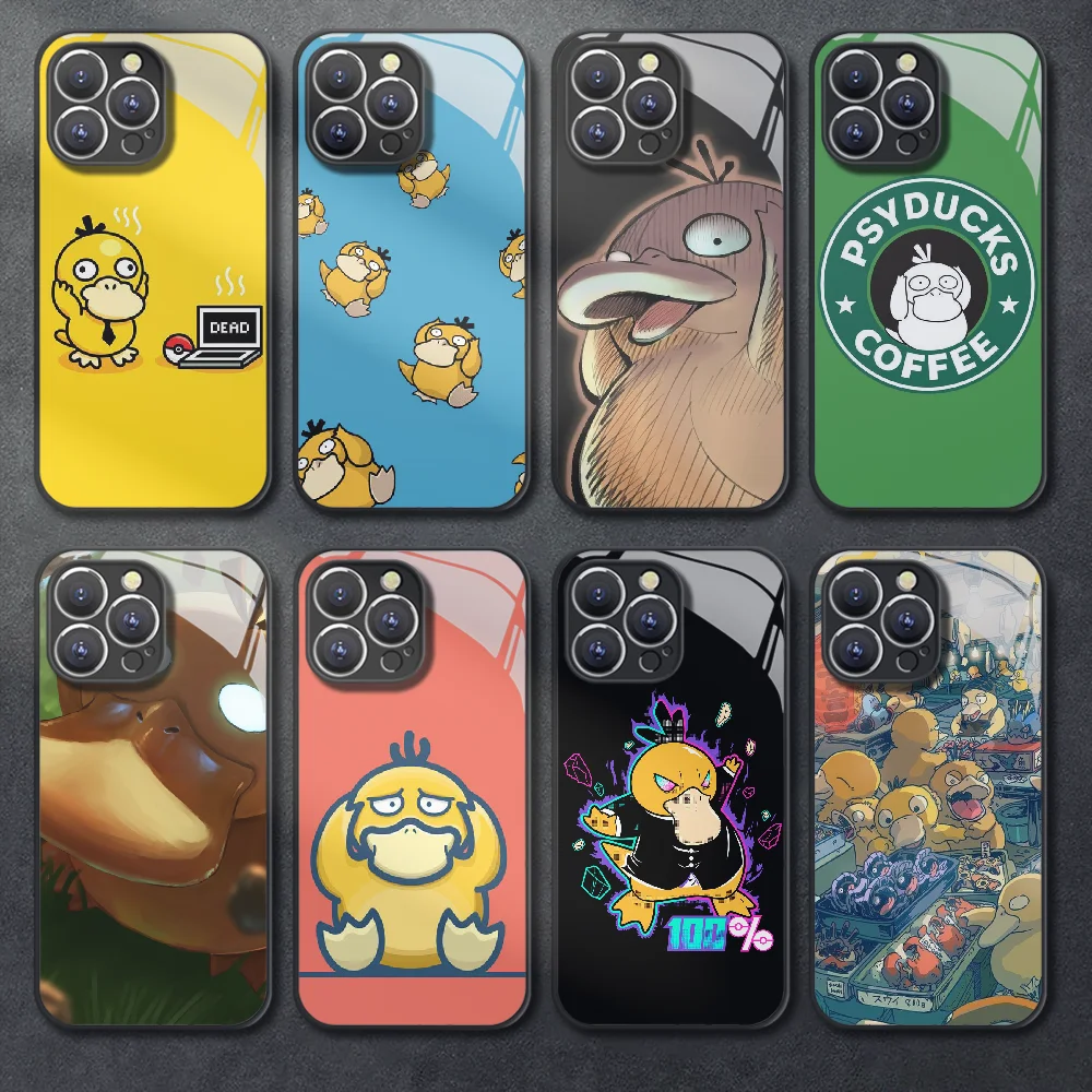 PsyDuck-Pokemon-Tempered-Glass-Phone-Case-Bumper-Cover-iPhone-11-12-13 ...
