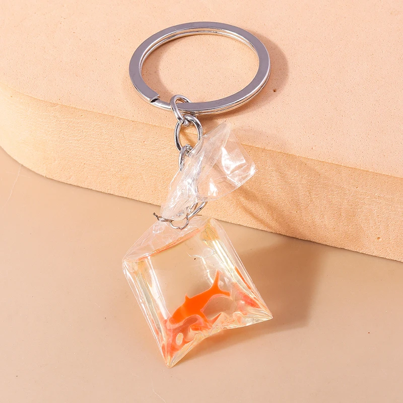 Aihua-Cute-Creative-Imitation-Water-Bag-Fish-Goldfish-Keychain-Animal ...
