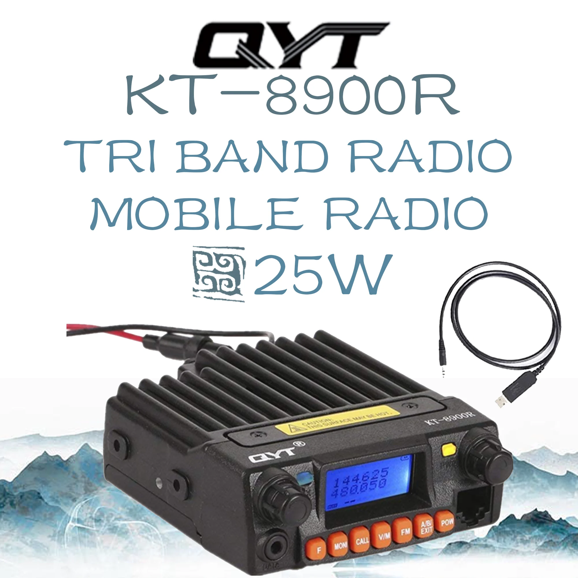 KT-8900R-QYT-2M-1-25M-70CM-Mobile-Radio-Tri-Band-25W-Dual-Standby-200CH ...