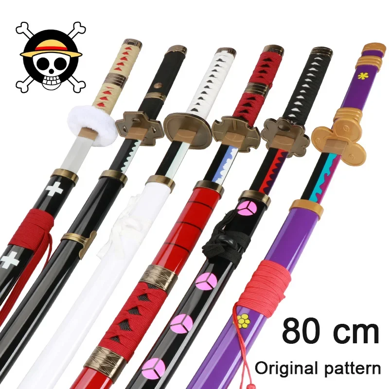 Anime-Cosplay-Wood-Swords-80cm-Roronoa-Zoro-Katana-Kitetsu-Yama-Enma ...