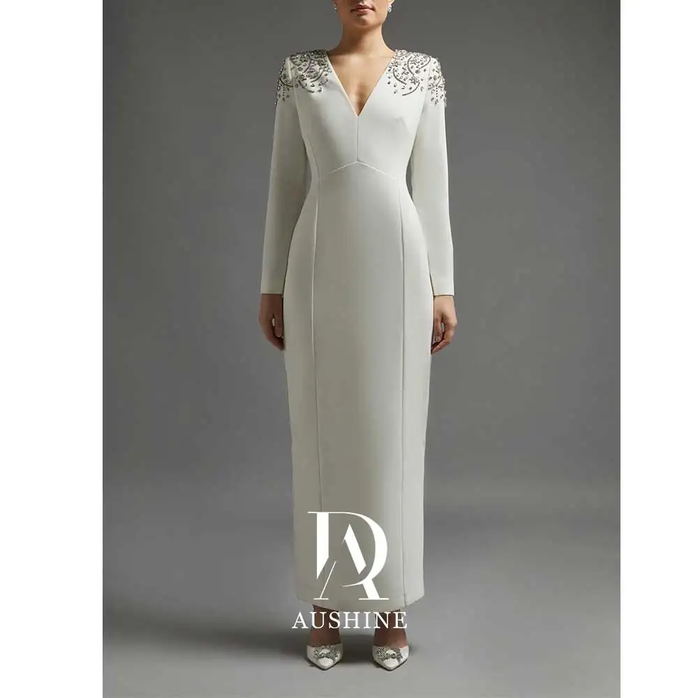 Aushine-Dress-Luxury-Birthday-Evening-Dress-Ankle-Length-Full-Sleeveles-Summer-Elegant-Wedding ...