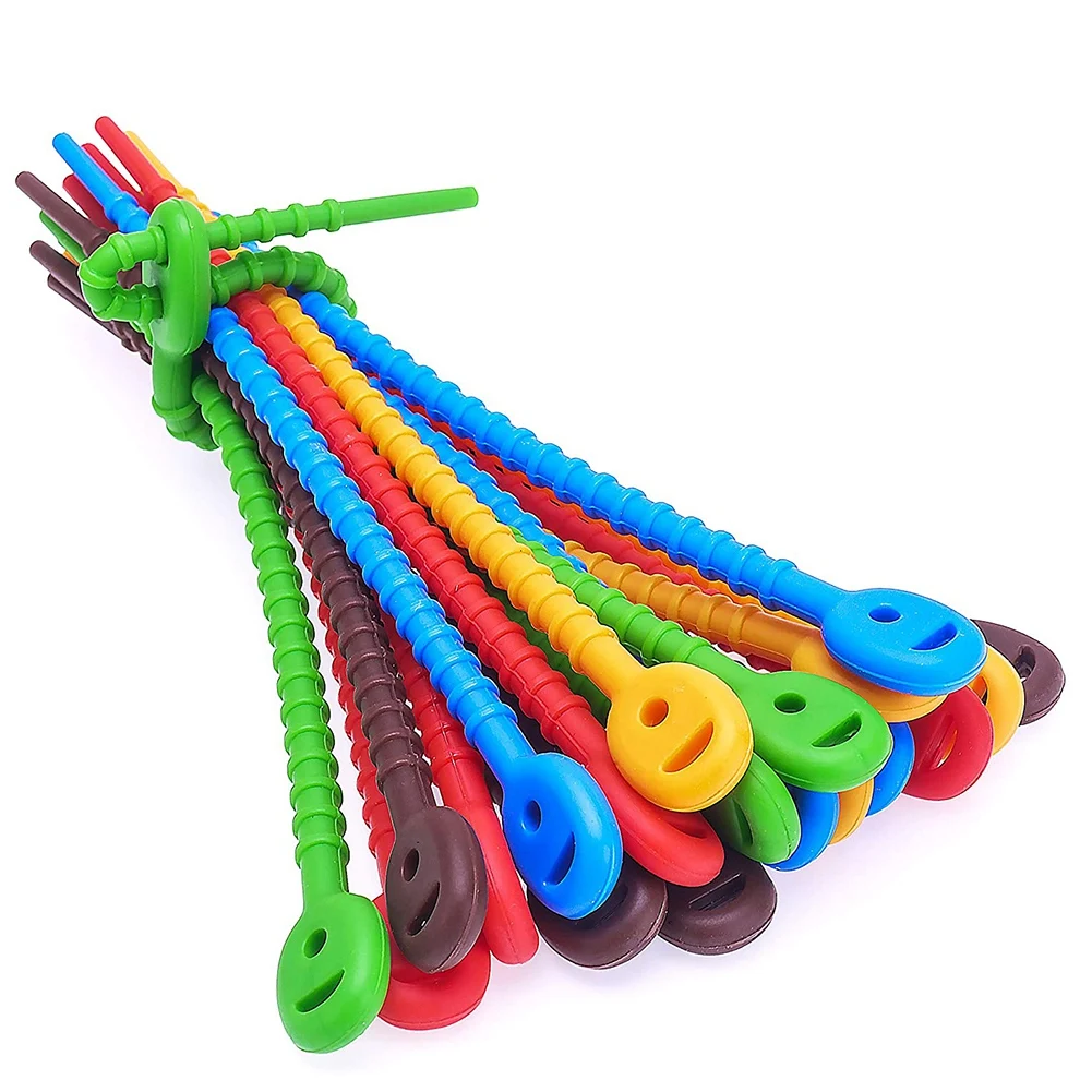 20 PCS Silicone Cable Ties Durable Zip Ties Bag Seal Clips Cable Straps ...