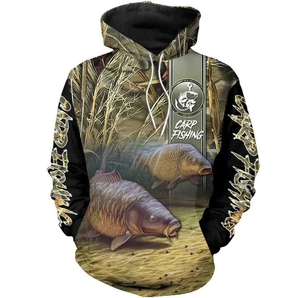 New-3D-Printing-CARP-Fishing-Pattern-Hoodie-Outdoor-Fish-Hunting-Men-s ...