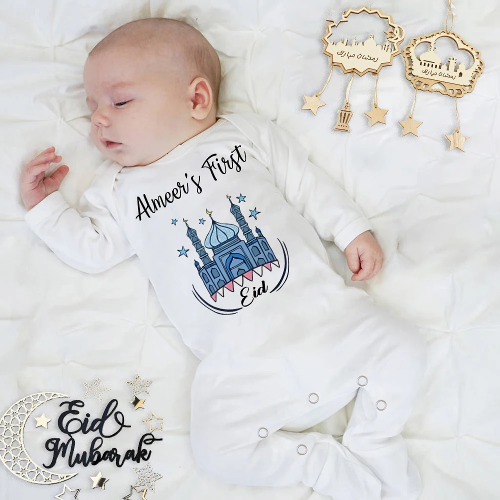 Personalized-Eid-Baby-Romper-Custom-Name-Infant-Long-Sleeve-Sleepsuit ...