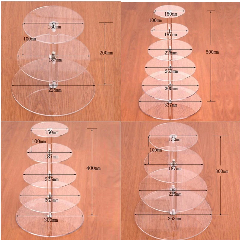 3-4-5-6-Tier-Transparent-Acrylic-Cake-Display-Stand-For-Party-Round ...