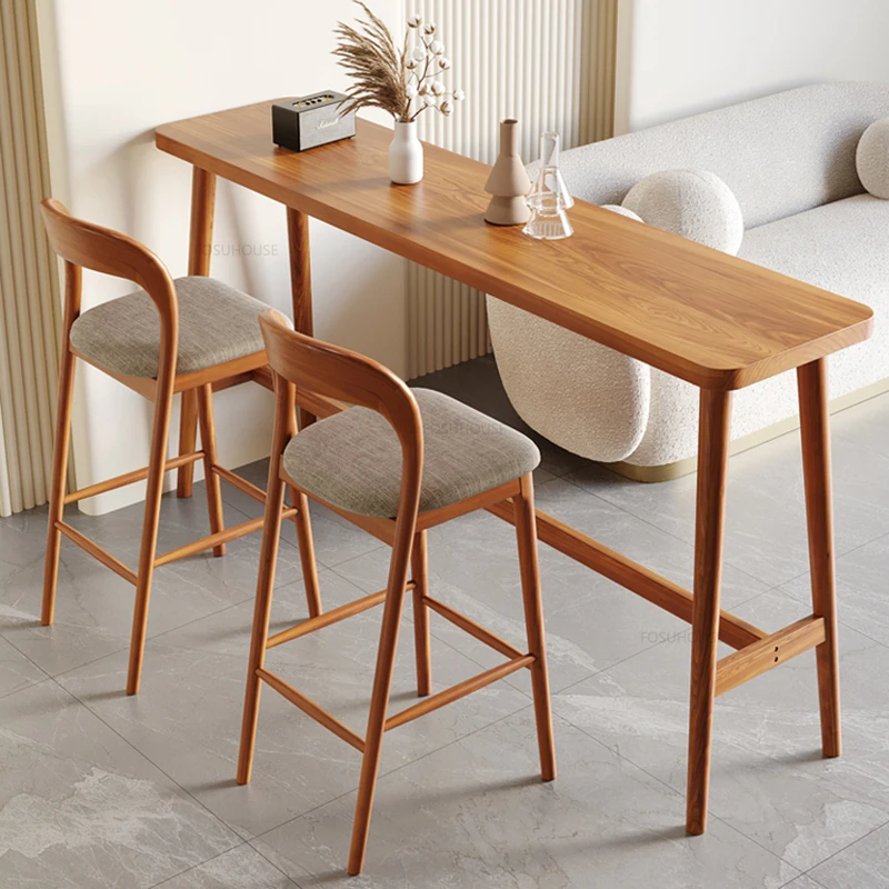 Nordic-Solid-Wood-Bar-Chairs-American-Retro-Bar-Chair-Showroom-Front ...
