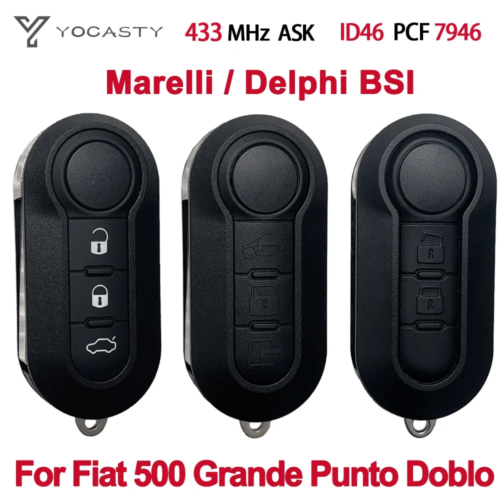 YOCASTY-2-3-Buttons-433-MHz-ID46-Flip-Car-Key-For-Fiat-500-Doblo-Bravo ...