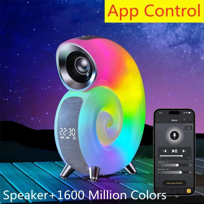 Bluetooth-Speaker-App-Control-LED-Night-Light-Lamp-Alarm-Clock-Portable ...