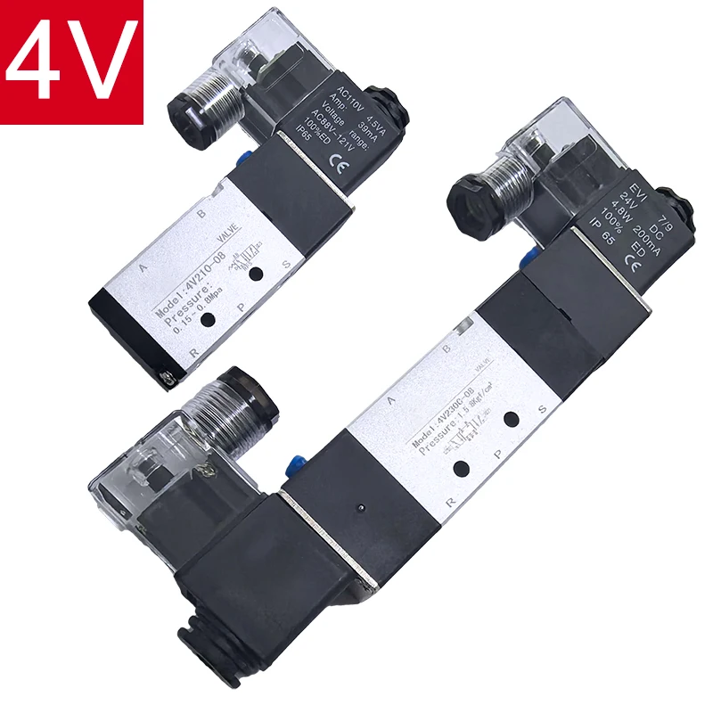 4V-Series-Pneumatic-Valve-5-2-5-3-Air-Electromagnetic-AC220V-DC24V ...