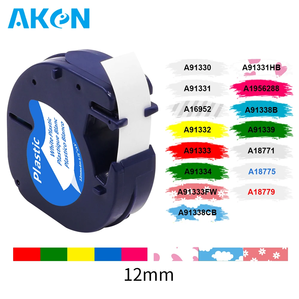 91201-91200-12mm-4m-LT-Label-Tapes-Compatible-for-DYMO-Letra-Tag-Label ...