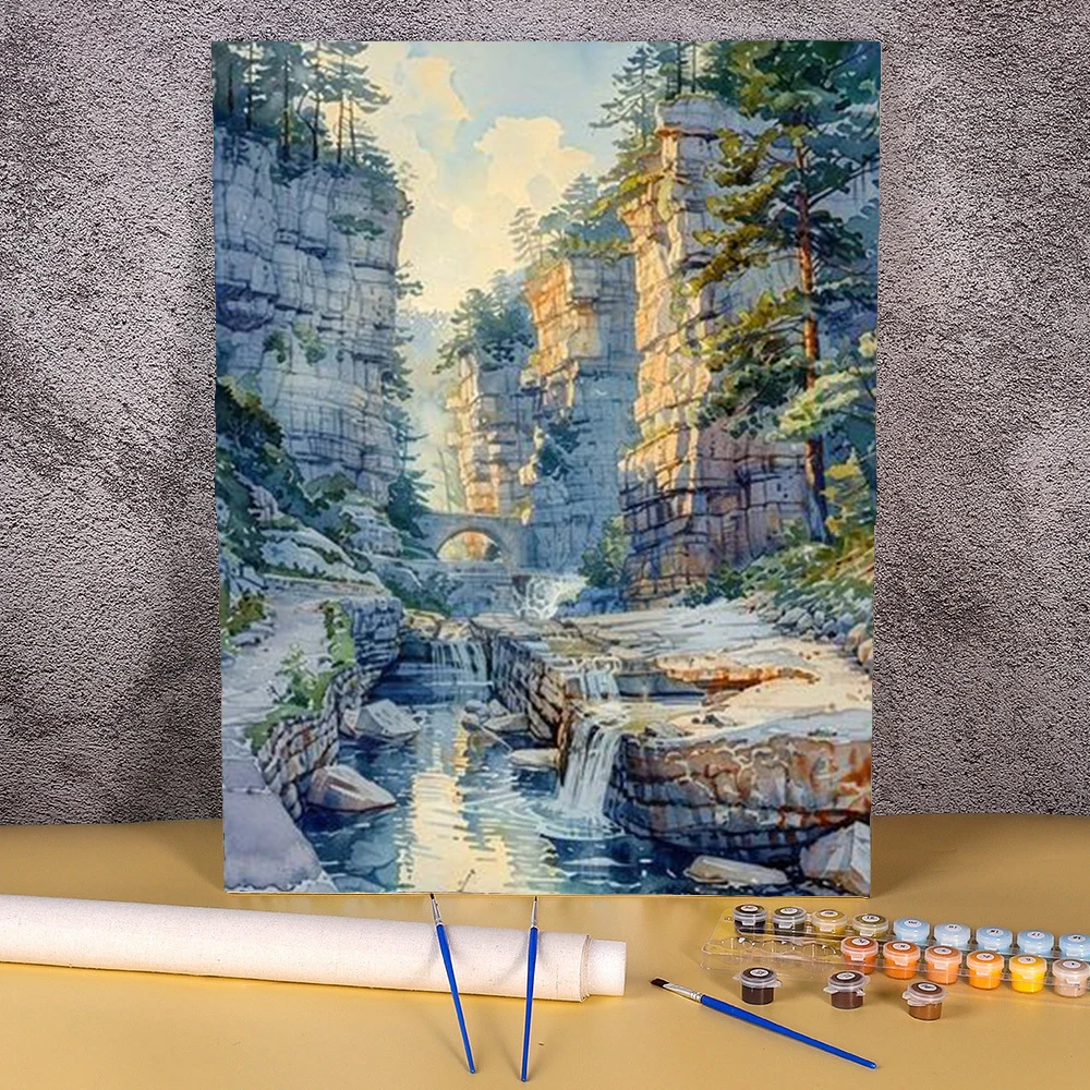 Picture By Number Mountain Landscape Kits For Adults Handpainted DIY ...