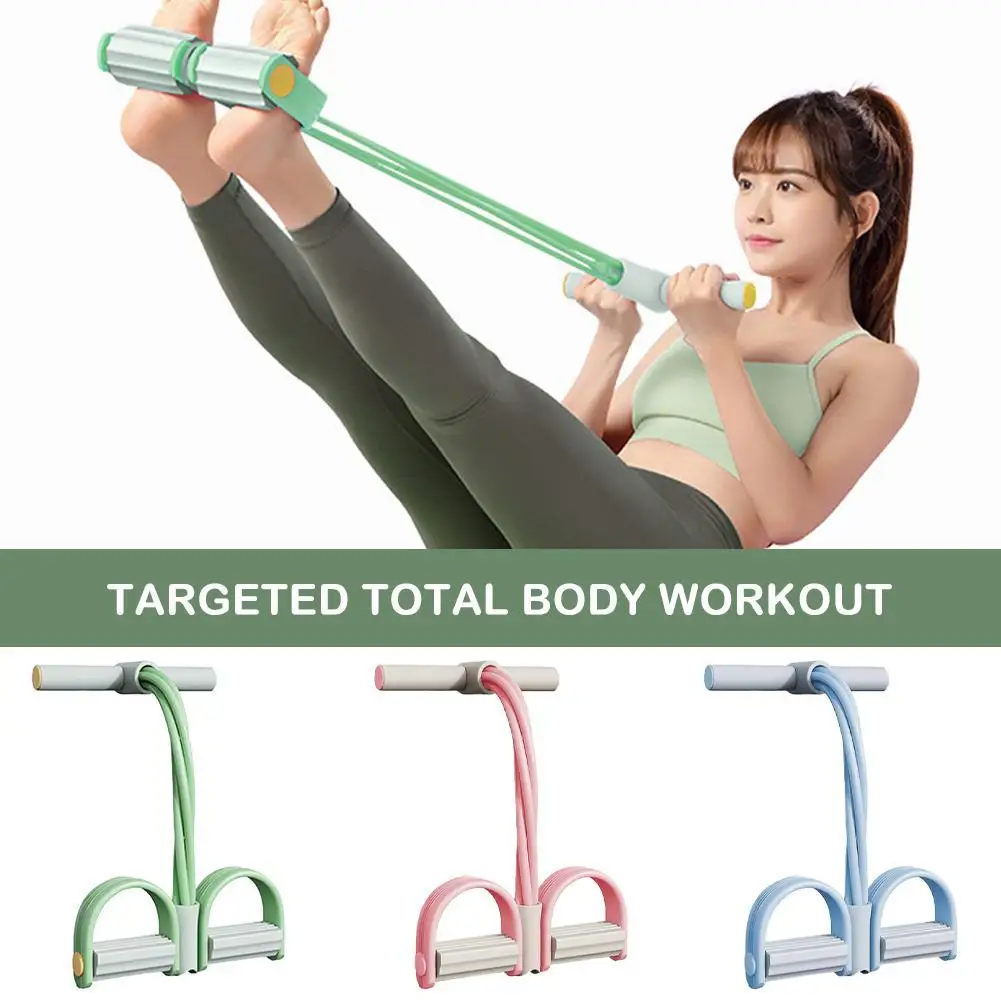 Four-Tube-Pedal-Tensioner-Portable-Resistance-Band-Sit-Up-Fitness ...