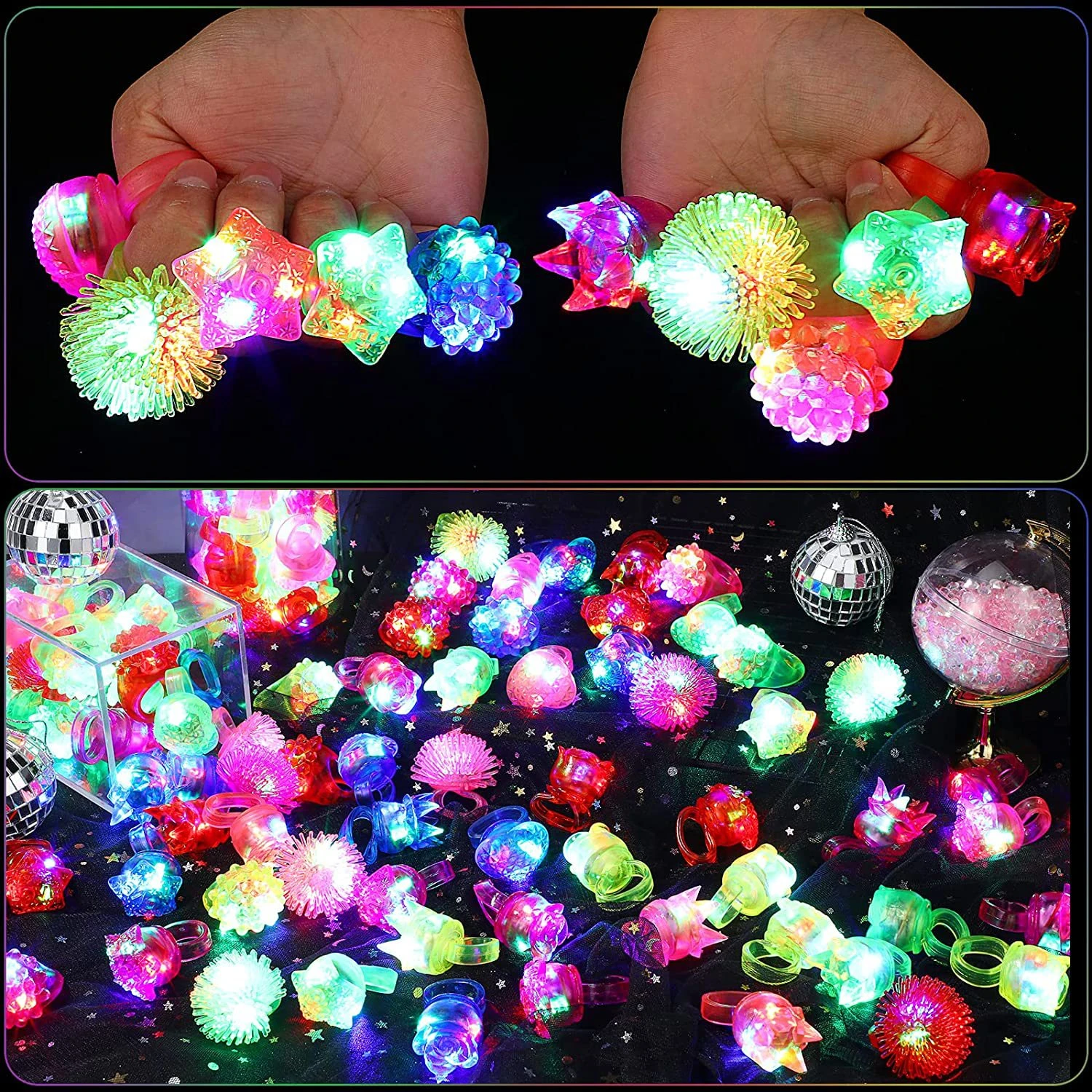 LED Light Up Ring Finger Light Wedding Celebration Party Decoration ...