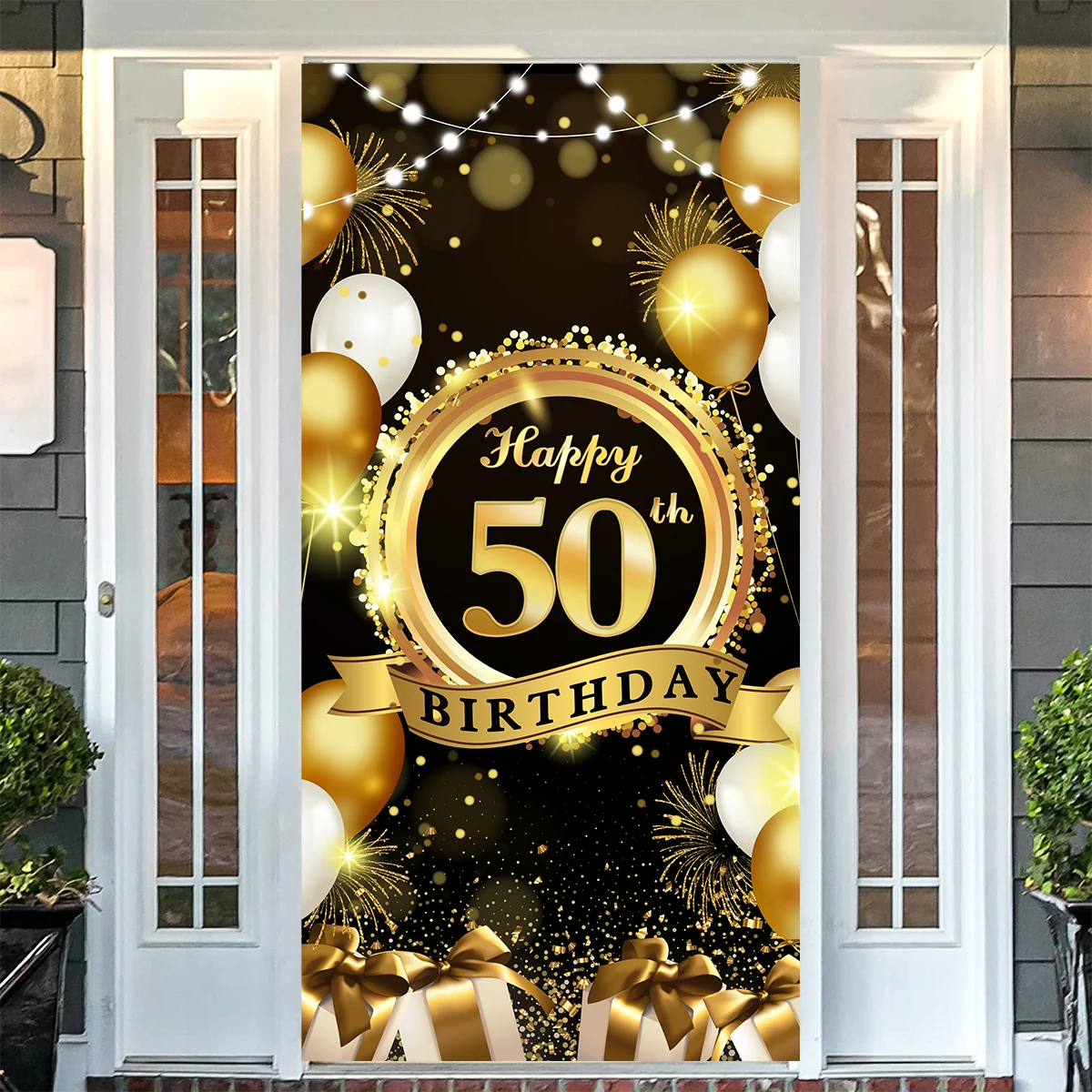 Happy-50th-Birthday-Backdrop-Background-Banner-For-Man-Napkin-Balloon ...