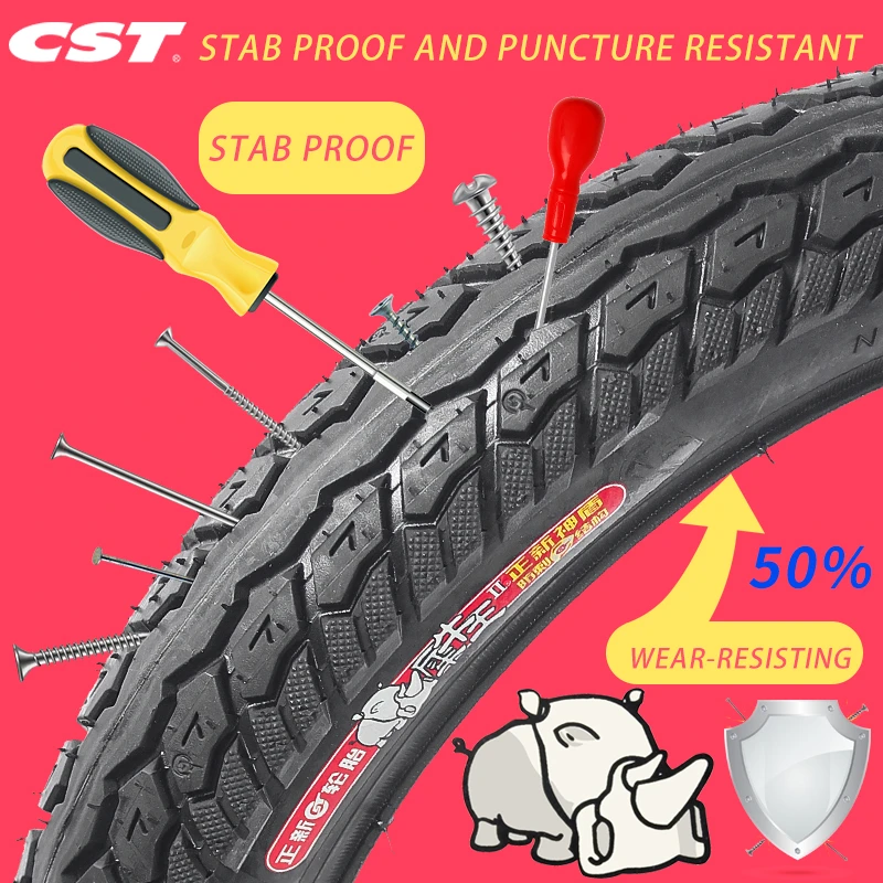 CST 14Inch Thickened puncture resistant tire 14X2.125 2.50 16X2.125 2.50 3.0 18X2.125 Tyre 16 18 ...