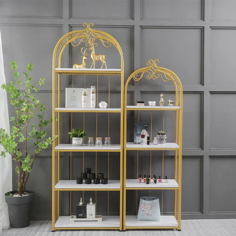 Customized-Nordic-storage-rack-golden-iron-art-living-room-storage-rack ...