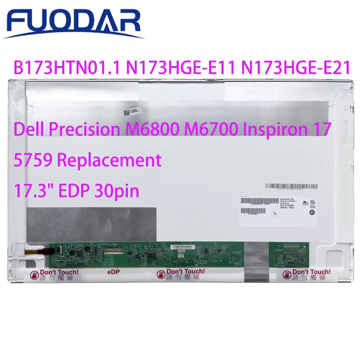 B173HTN01.1 N173HGE E11 N173HGE E21 17.3" EDP 30pin Full HD screen for ...