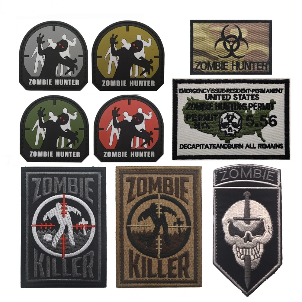 ZOMBIE HUNTER PATCHES Zombie Hunter Game License Pack Patches Army Morale Badges| | - AliExpress