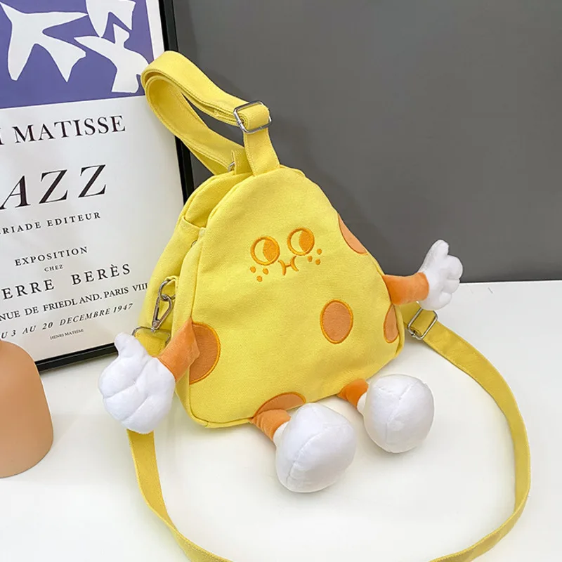 Cheese-Bag-Cute-Girl-Backpack-Cartoon-Canvas-Bag-Student-Schoolbag ...