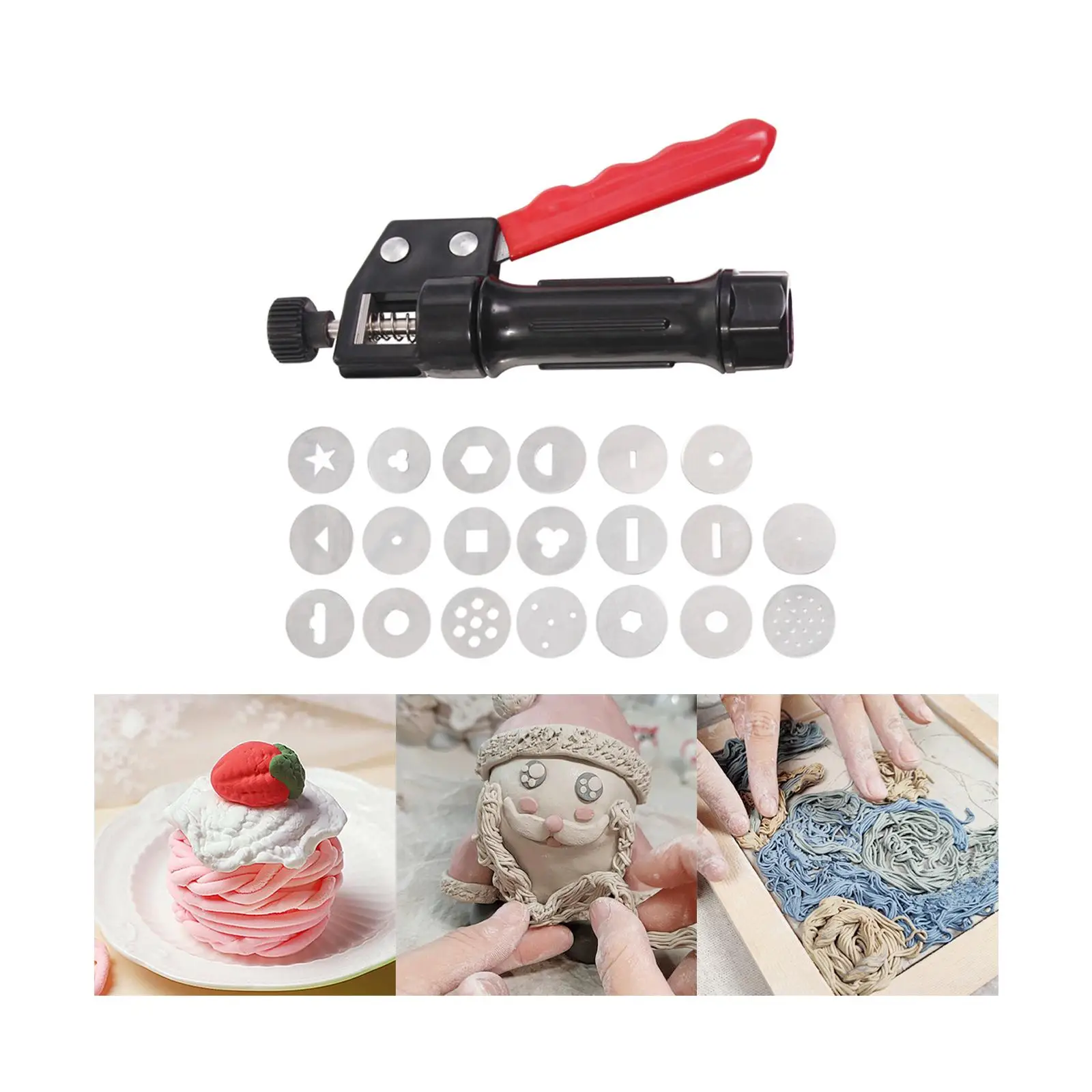 Clay Extruder Tools Crafts Baking with 20Pcs Discs Modeling Sculpturing ...