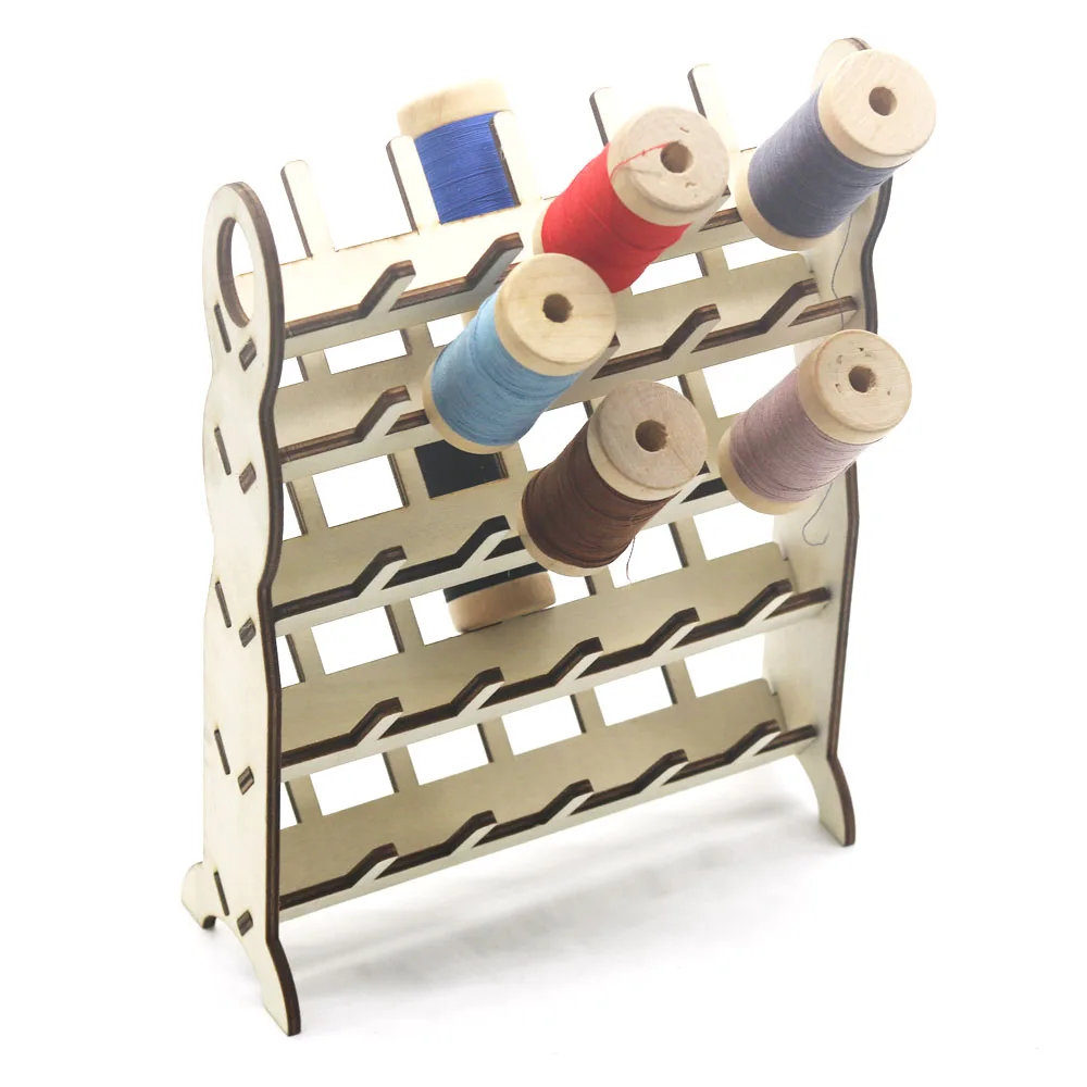 50-Spools-Sewing-Embroidery-Thread-Rack-Organizer-Detachable-Wooden ...