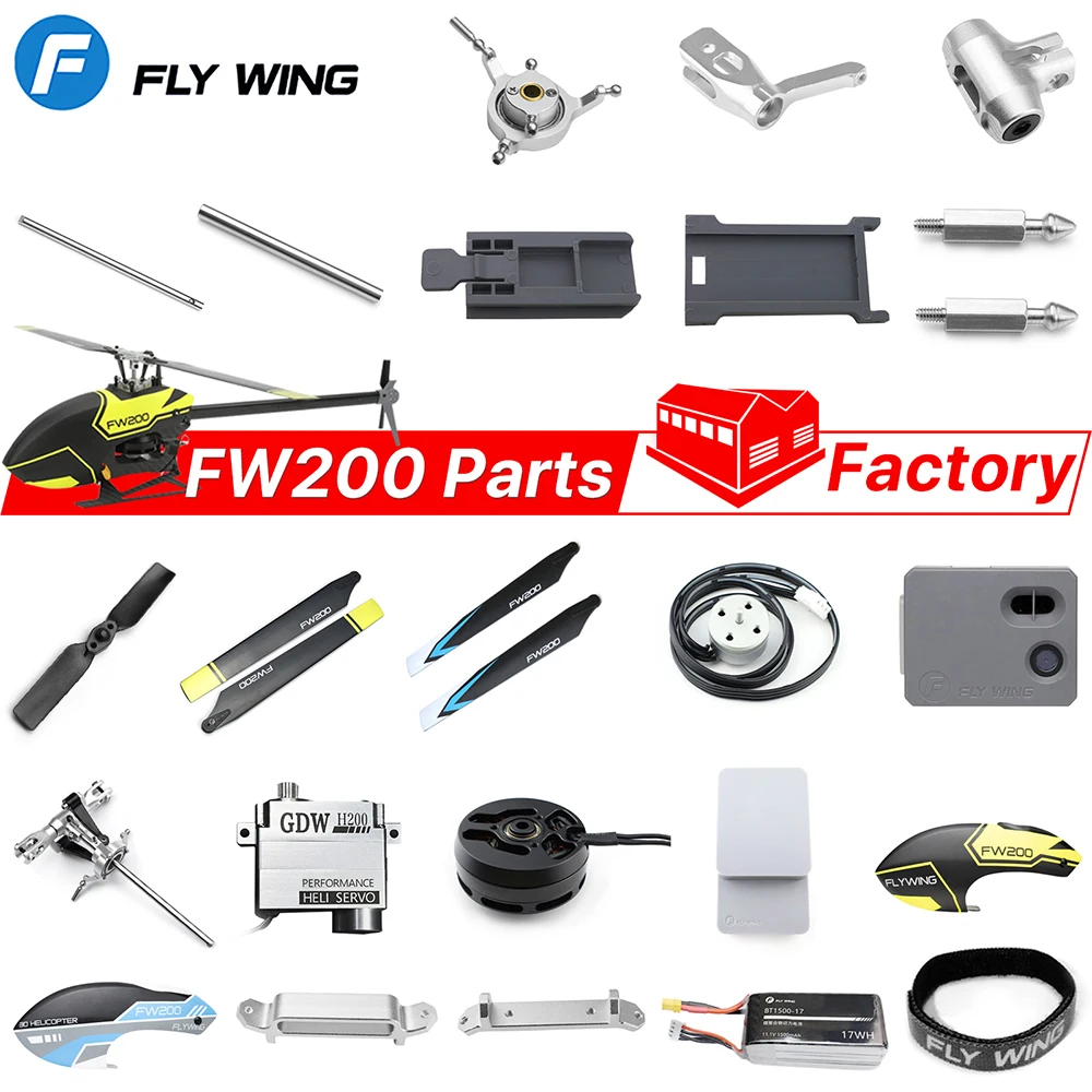 FLYWING FW200 RC Helicopter Parts Original Factory Battery Install ...