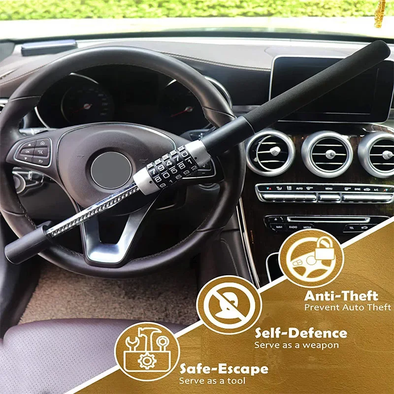 Car-Steering-Wheel-Lock-with-Combination-Anti-theft-Lock-Car-Security ...