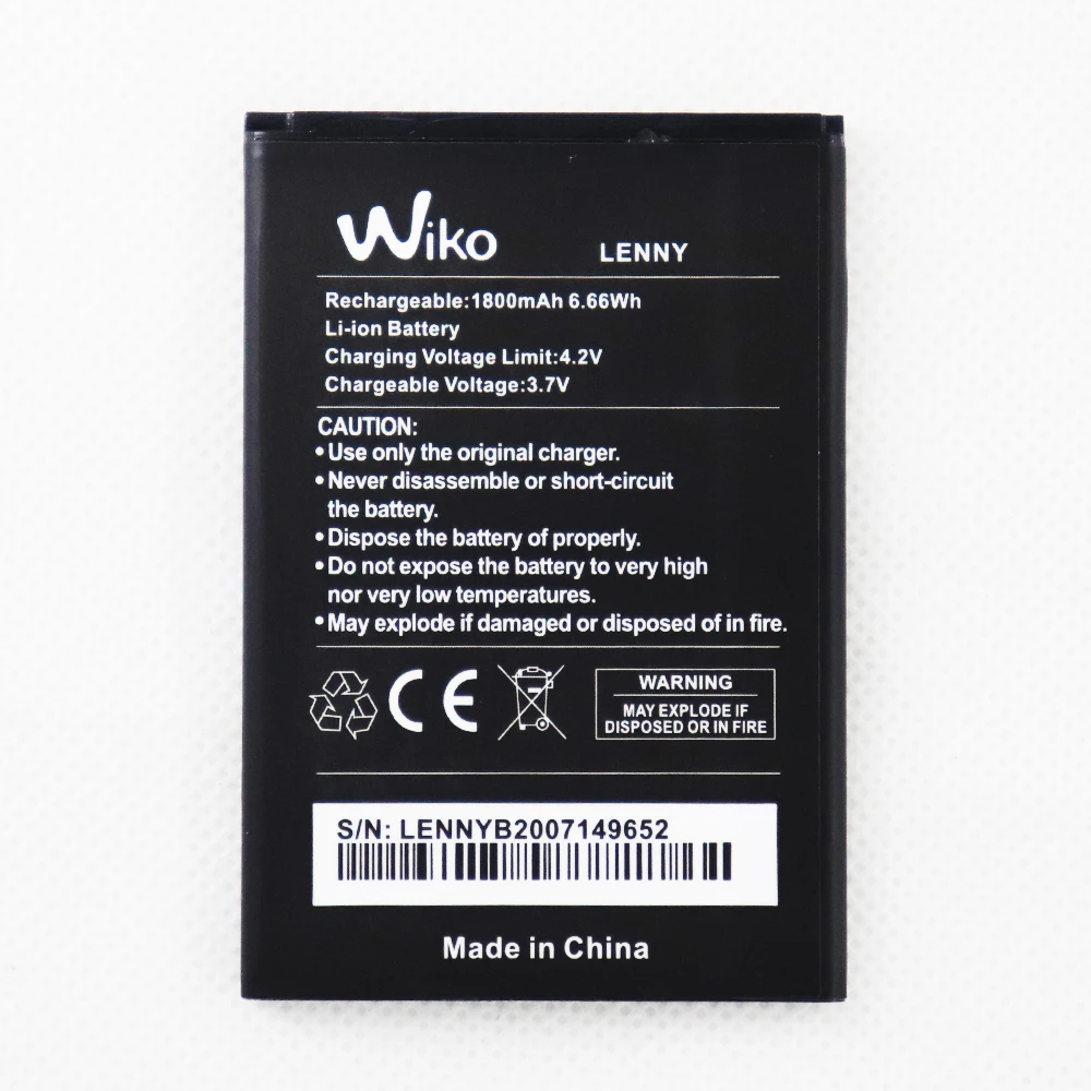 3-7V-1800mAh-Replacement-lenny-Battery-For-Wiko-LENNY-Batterie-Bateria ...