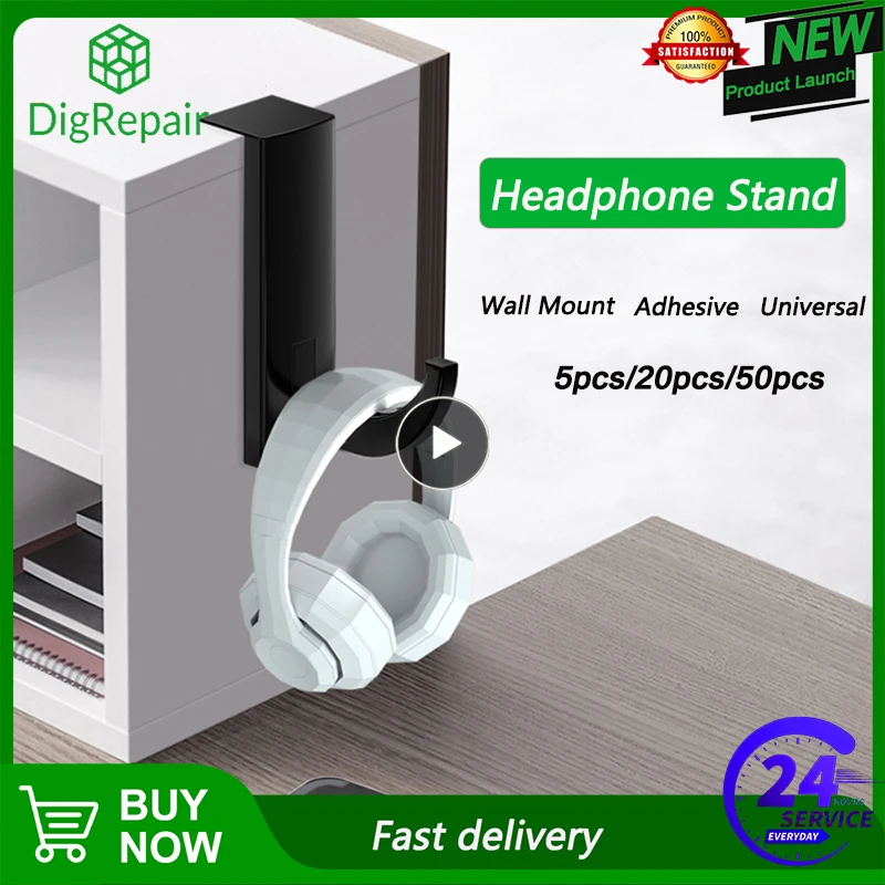 Universal-Headphone-Stand-Wall-Mount-Headset-Hanger-Adhesive-Earphone ...