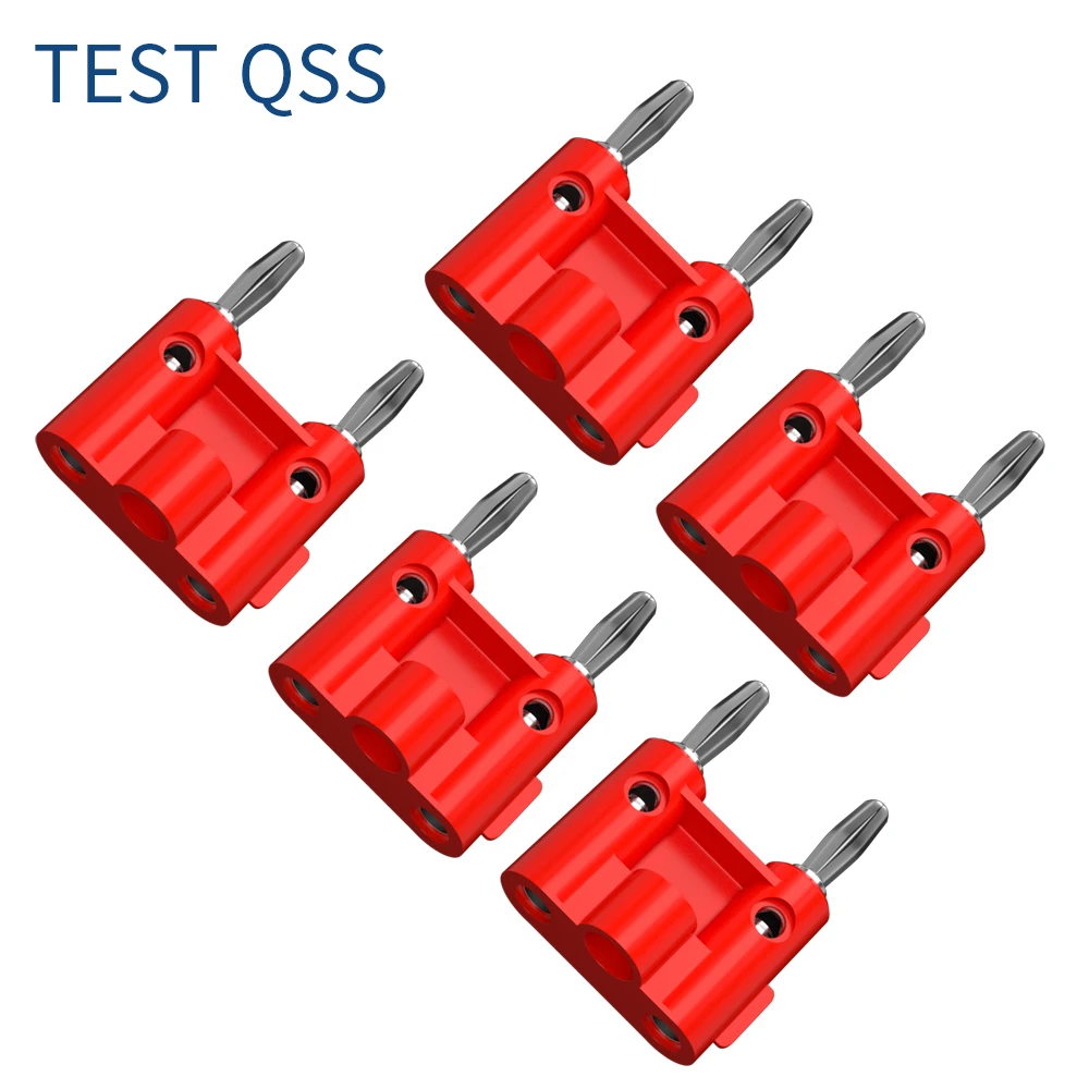 Qss 5pcs Double Row 4mm Banana Plug Connector Speaker Amplifier Plug ...