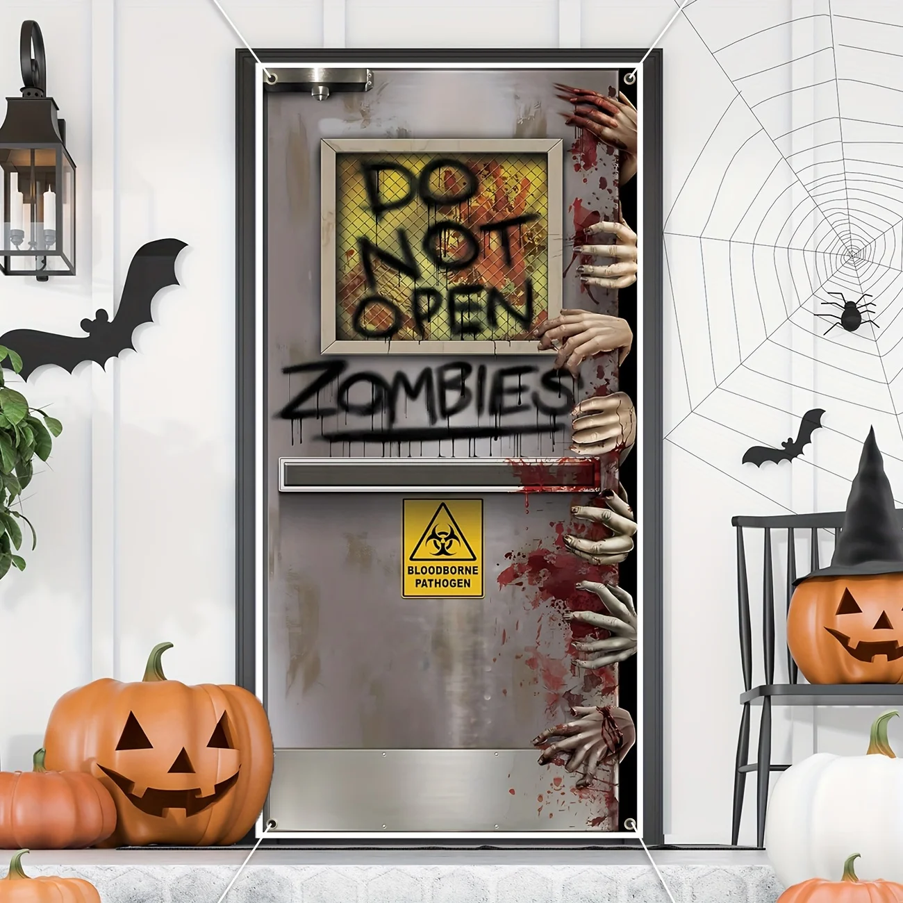 Halloween Decorated Doors: The Ultimate Zombie Door Cover Banner Review ...