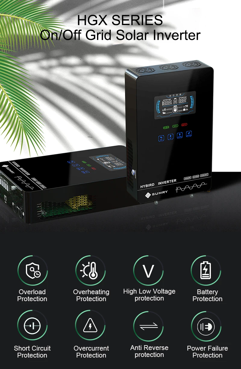 SUMRY 4.5Kw Solar Off grid Inverter DC24V 120VAC 230VAC Pure sine wave ...