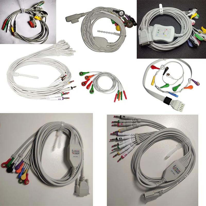 Contec Ekg Cable3 12 10 Leads Button / Banana Ecg Cable For Ecg 80a/90a ...