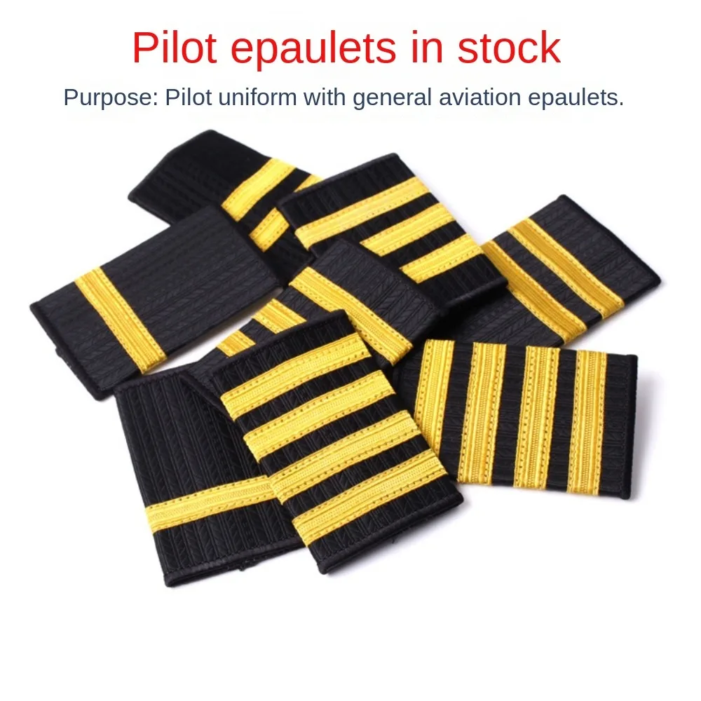 1-Pair-Epaulettes-Professional-Pilot-Uniform-Epaulets-Gold-Stripe ...