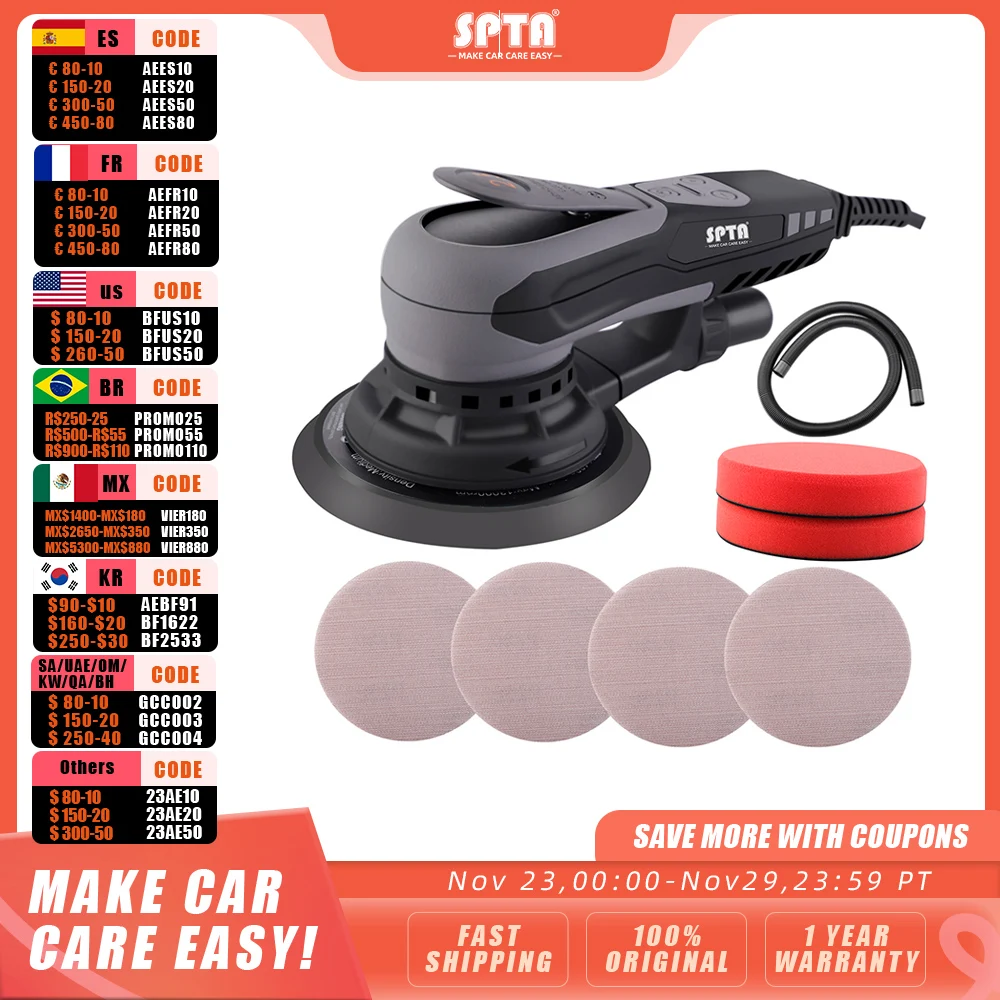 SPTA-Air-Sander-Polisher-6-150mm-350W-Car-Paint-Care-Tool-Variable ...